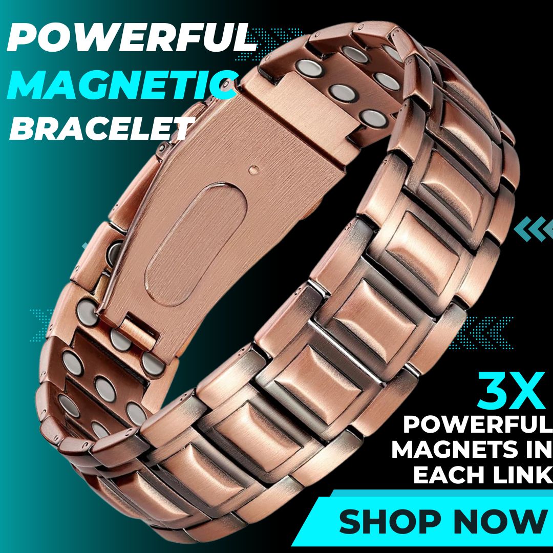 Men’s Extra Wide Magnetic Bracelet | High Power 3 Row Design for Magne ...